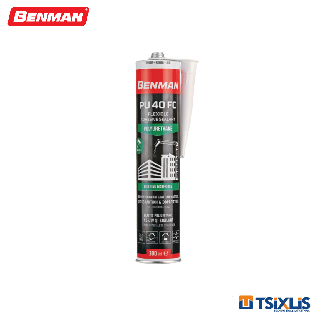 Μαστίχη Πολυουρεθάνης 300ml BENMAN PU 40FC Γκρι - (73083)